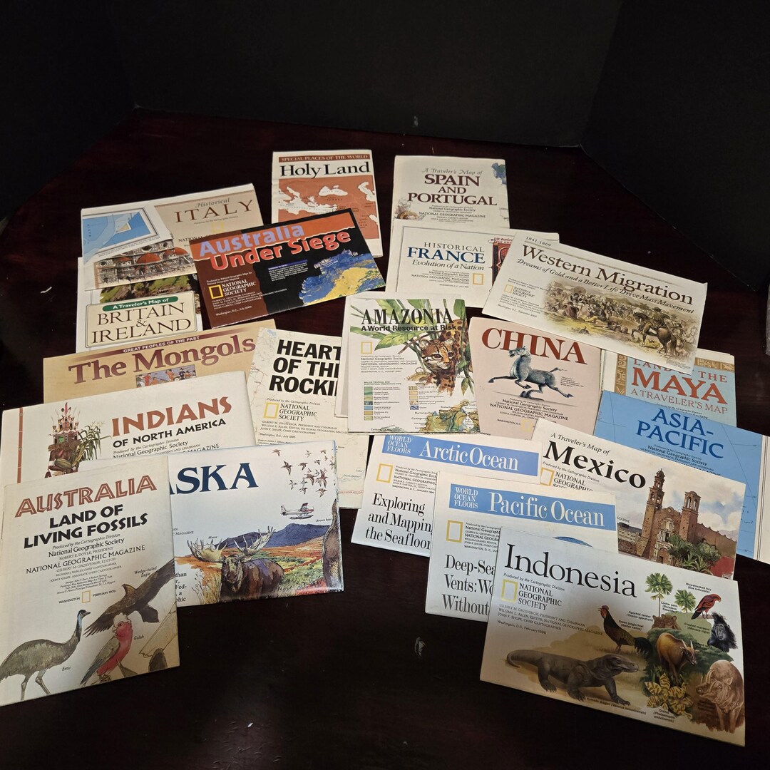 1970's 1980's National Geographic Magazines Lot of 20 Maps Travel ...