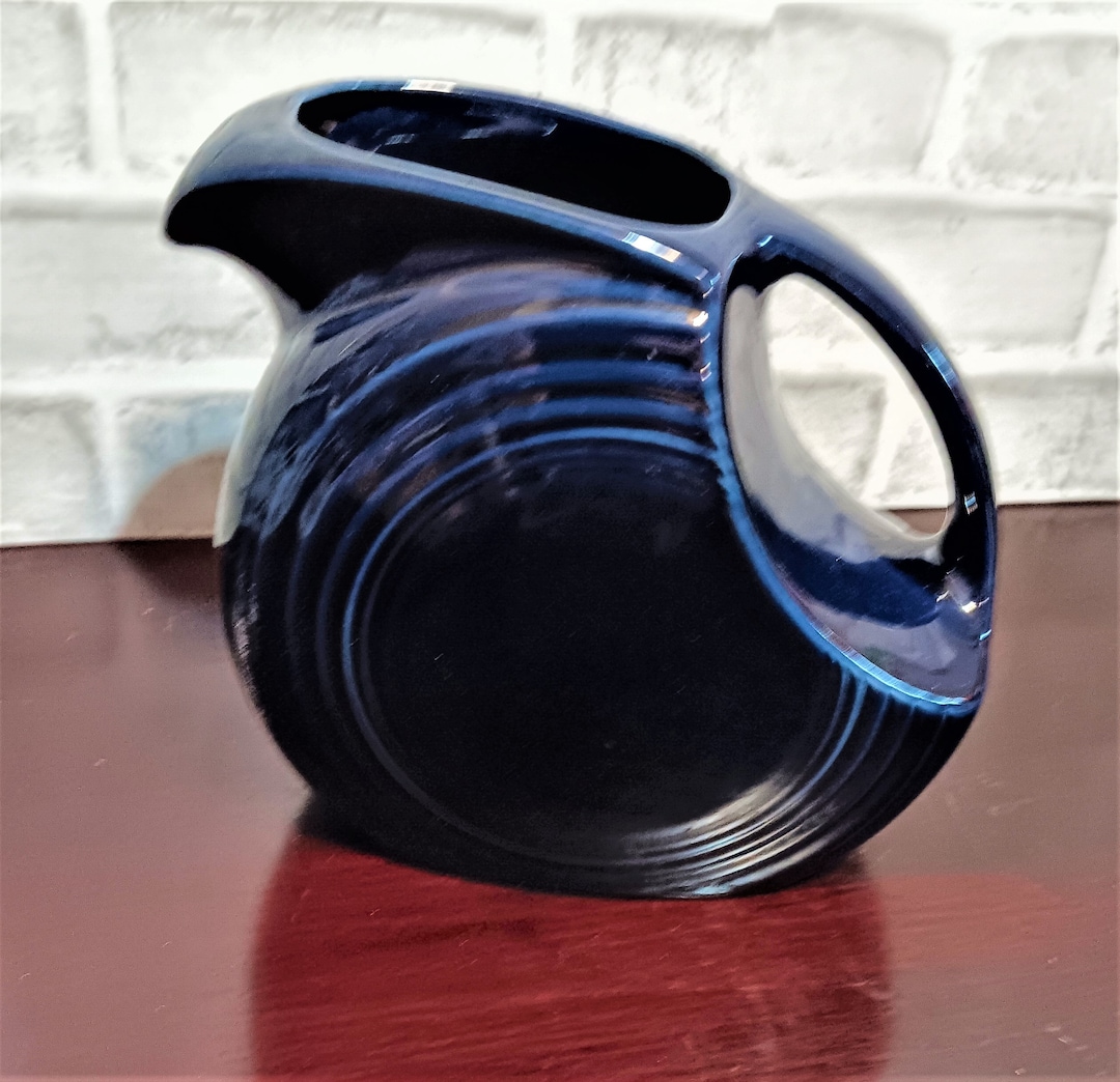 Cobalt Blue Fiesta Disc Water Pitcher Post 86 Fiestaware Ceramic 7.25 ...