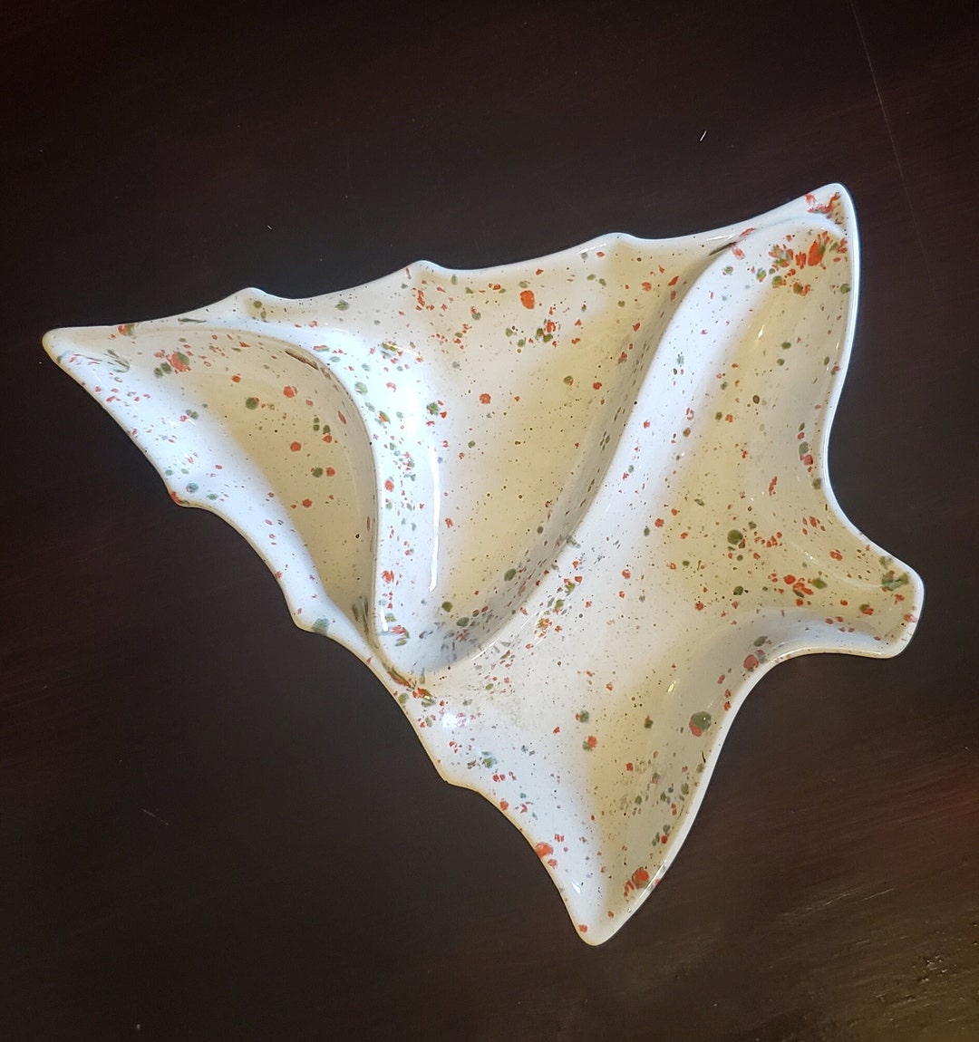 Vintage Atlantic Mold Ceramic Speckled Splatter Christmas Tree Serving ...
