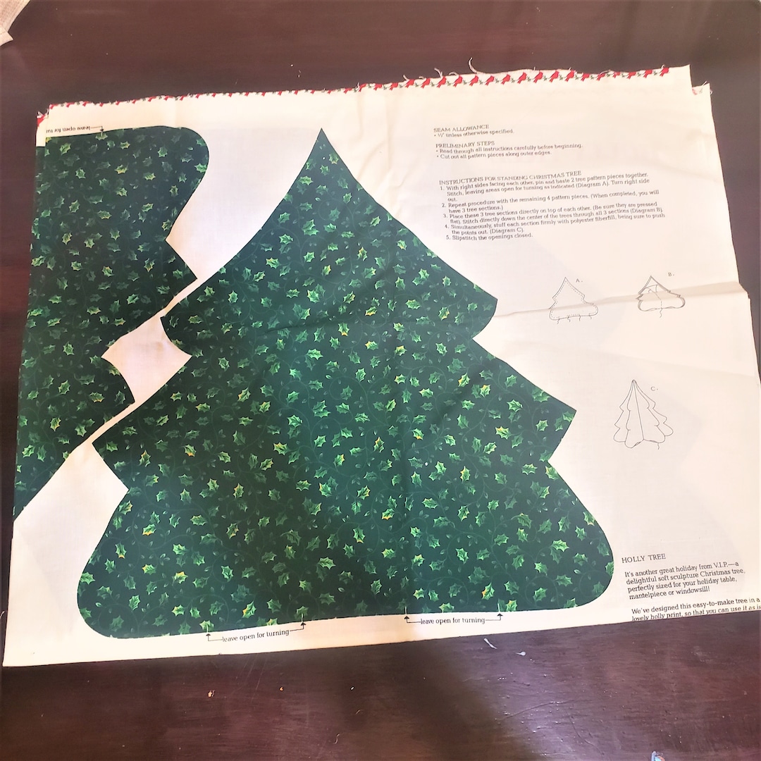 Holly Tree Chritmas Tree Stuffy Christmas Craft Cut & Sew and ...
