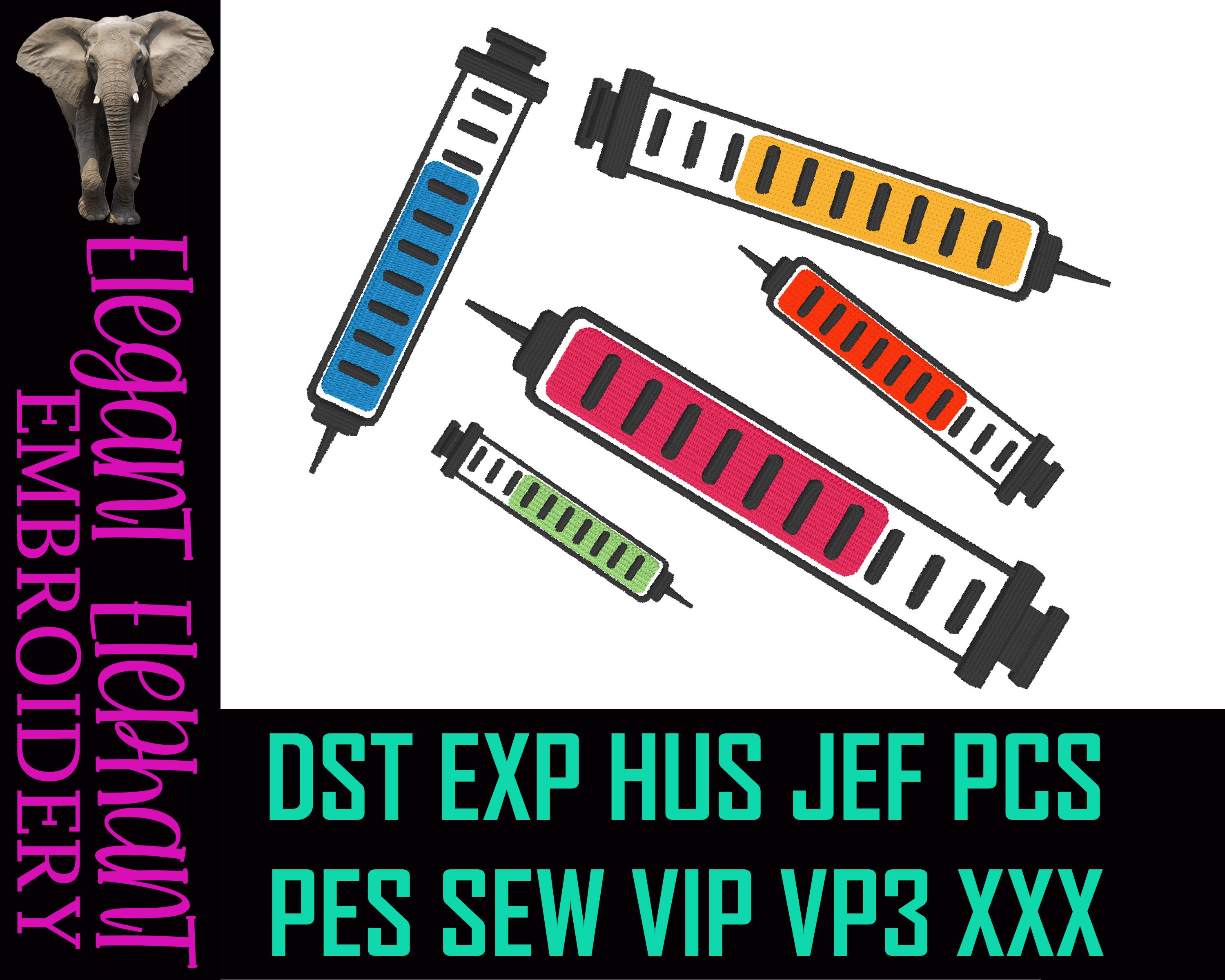 Medicine Syringe Embroidery Design / Nurse / Medicine / | Etsy