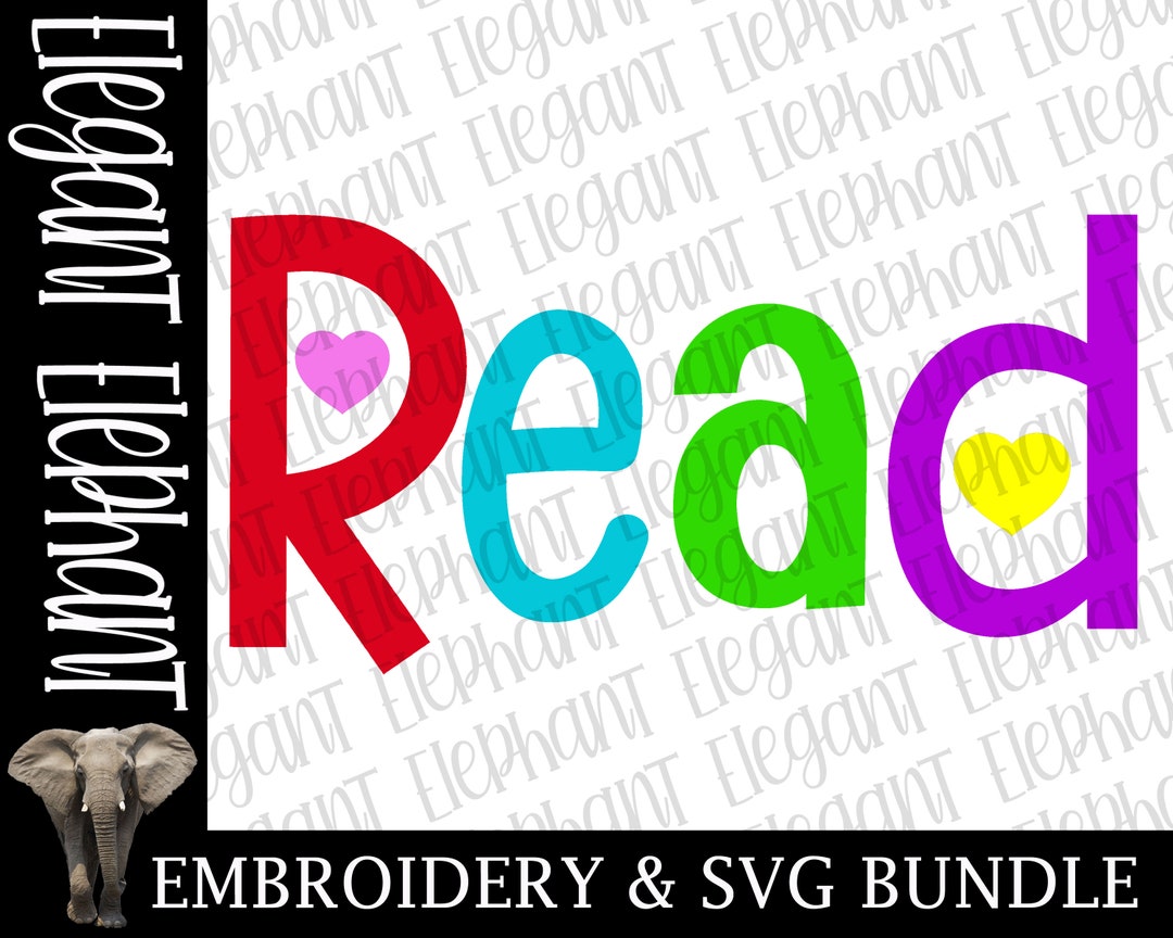 Read Heart Clipart SVG & Applique Embroidery Design BUNDLE - Etsy