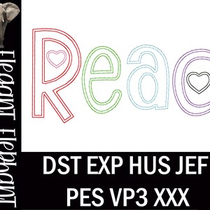 Read Heart Clipart SVG & Applique Embroidery Design BUNDLE - Etsy