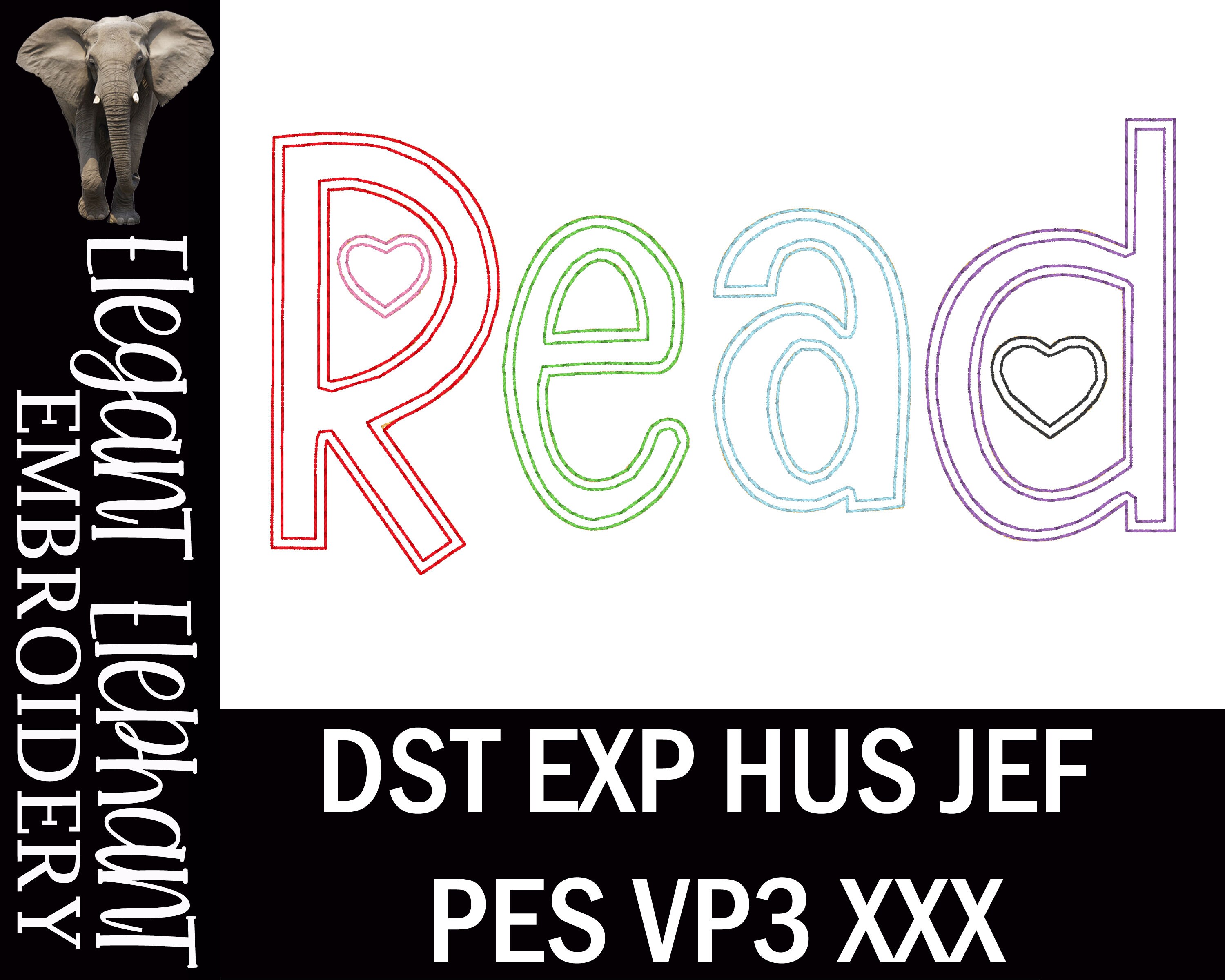 Read Heart Clipart SVG & Applique Embroidery Design BUNDLE - Etsy