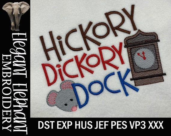 Hickory Dickory Dock Nursery Rhyme Embroidery Design / 5 Sizes - Etsy