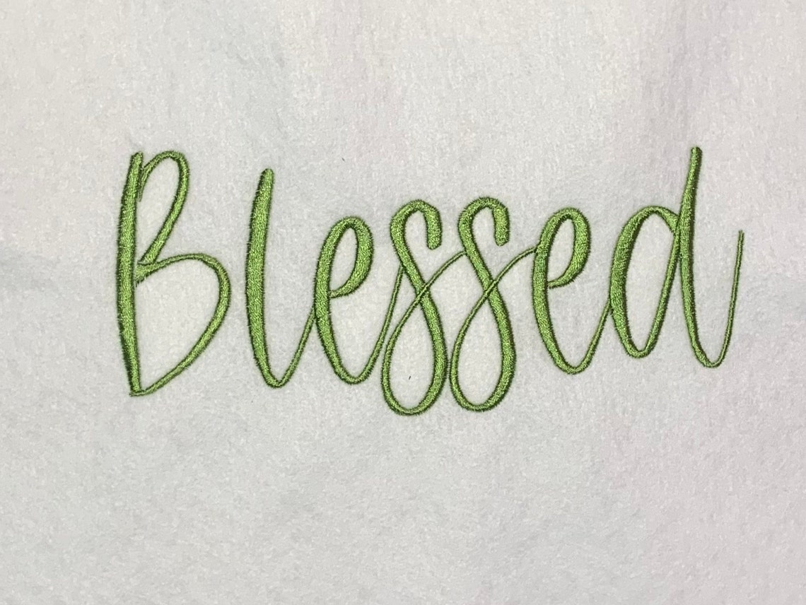 Blessed Word Art Embroidery Design / Blessed Embroidery / Blessed ...