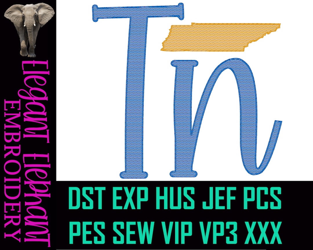 Tennessee Sketch Embroidery Design / Tennessee Embroidery Design / TN ...