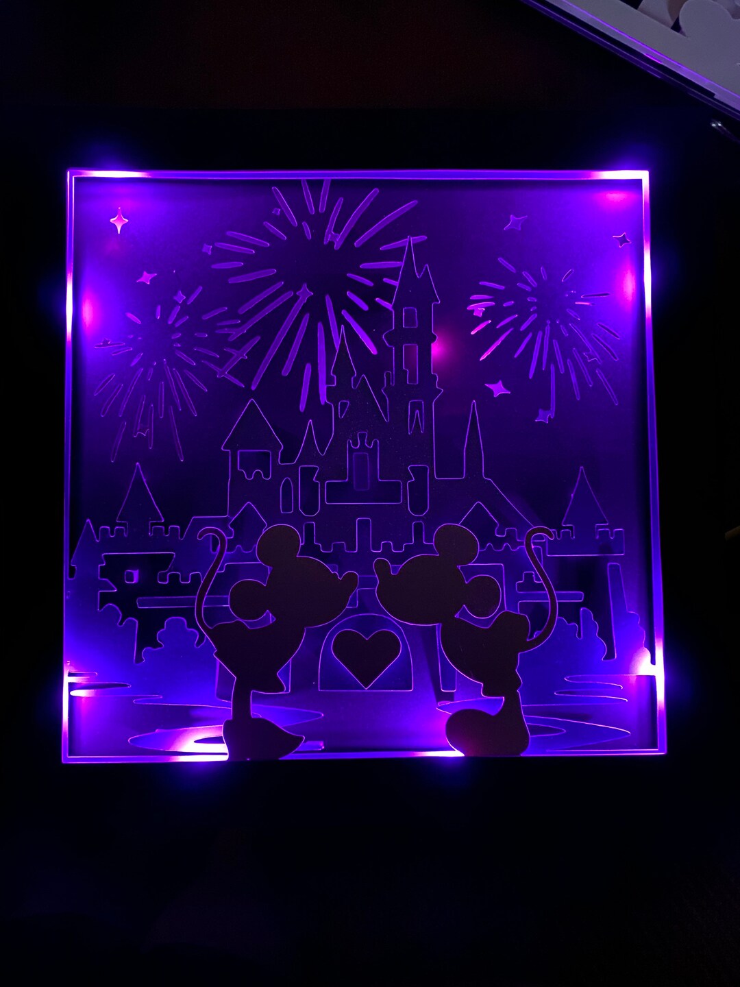 Mickey and Minnie Castle 3D Light Box SVG - Etsy