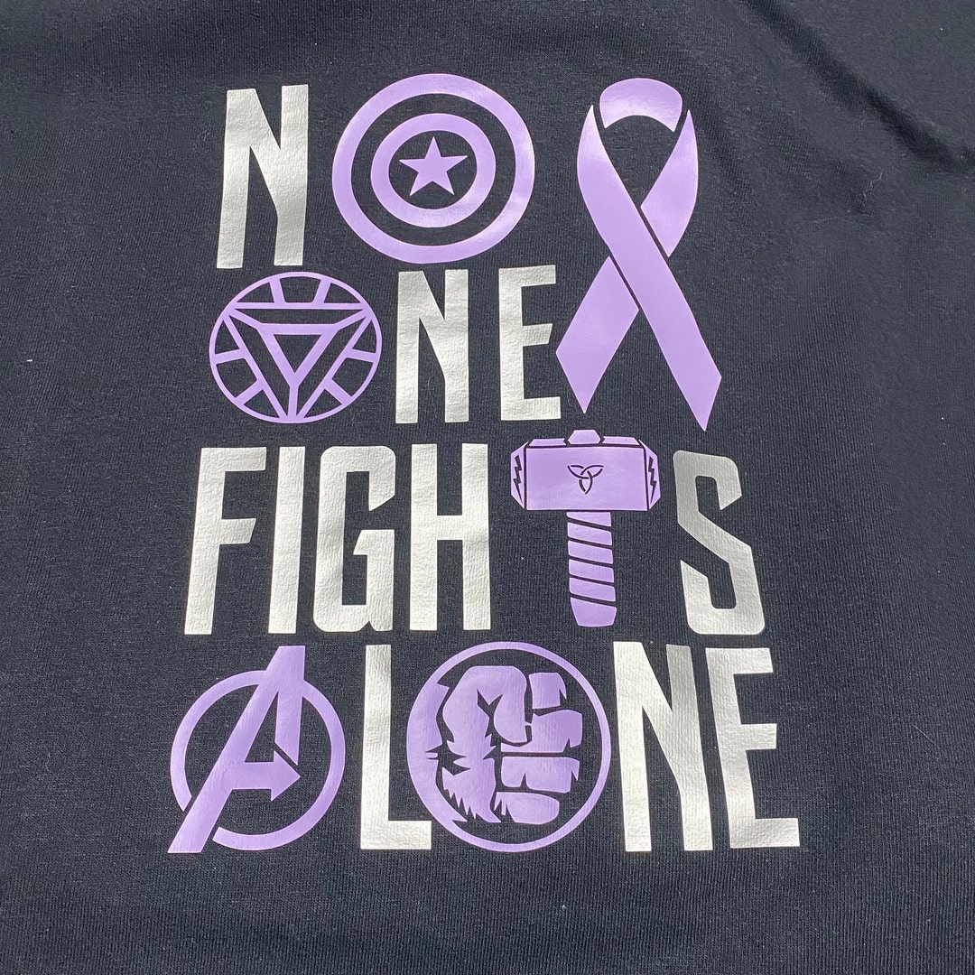 Marvel Avengers No One Fights Alone Cancer Ribbon SVG - Etsy