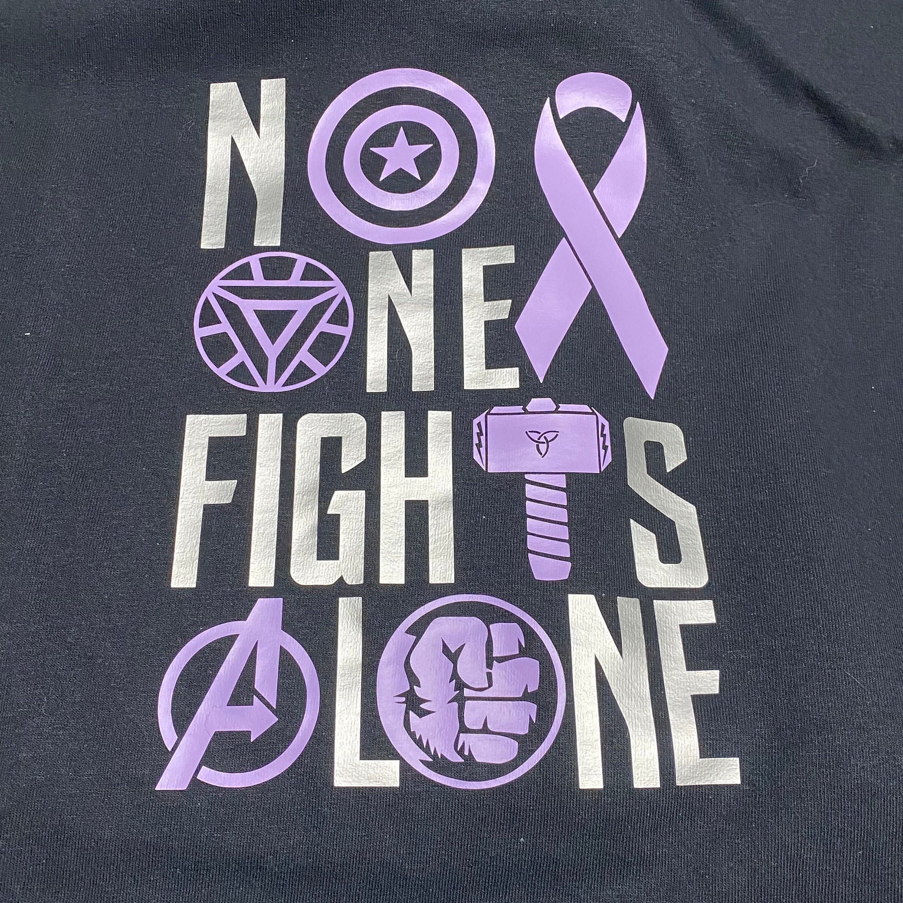 Marvel Avengers No One Fights Alone Cancer Ribbon SVG - Etsy
