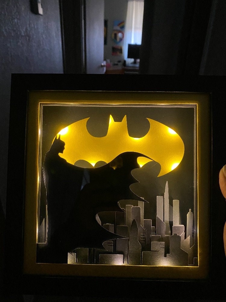 Batman Lighted 3D Shadow Box - Etsy