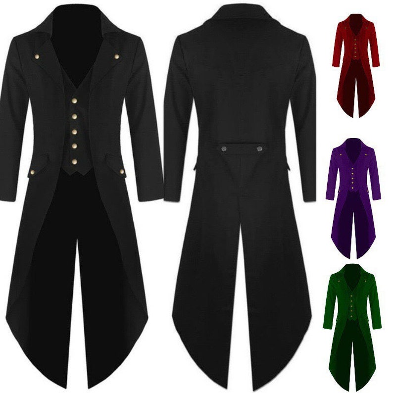 Men Victorian Costume Black Tuxedo Fashion Tailcoat Gothic Etsy
