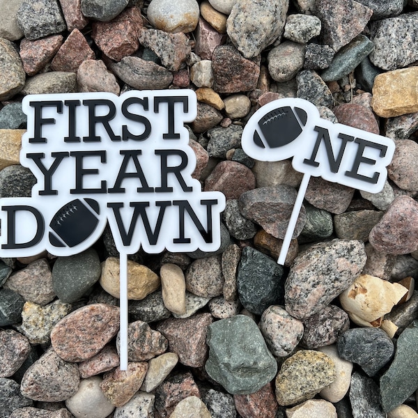 First Year Down Cake Toppers - Etsy