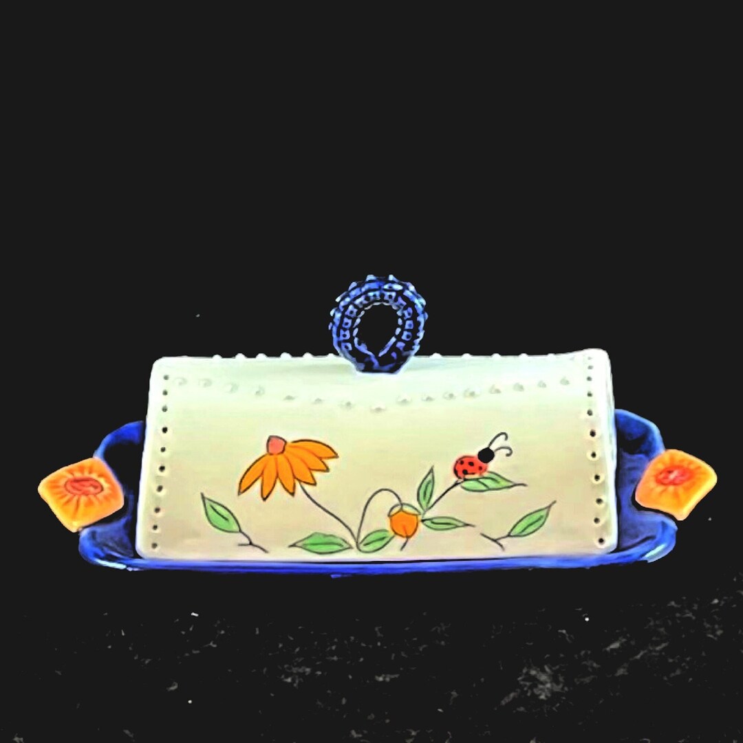 Ladybug Butter Dish, Ceramic Butter Dish, Handmade Butter Dish, Gift ...