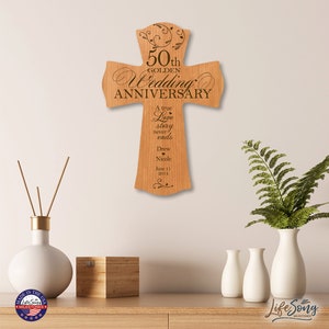50th Wedding Anniversary Gift | Personalized Wooden Cross | 50th ...