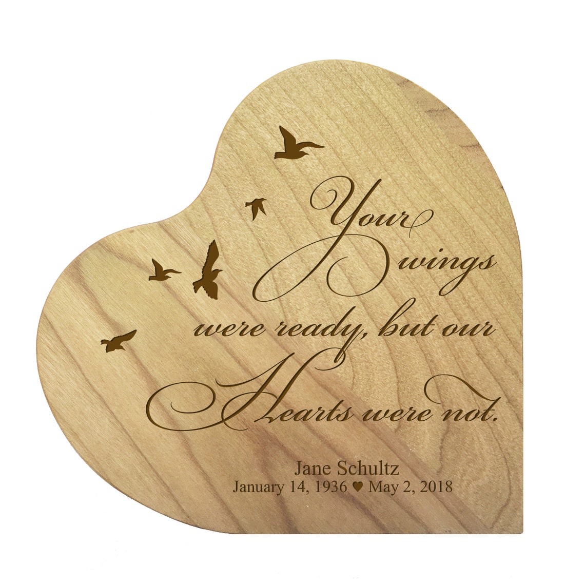 Memorial Heart Personalized Heart Shape Wood Dad Memorial - Etsy