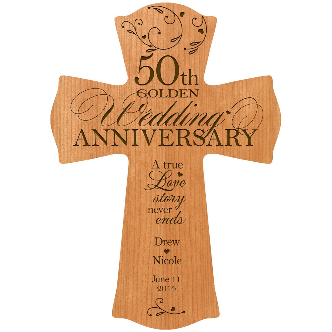 50th Wedding Anniversary Gift | Personalized Wooden Cross | 50th ...