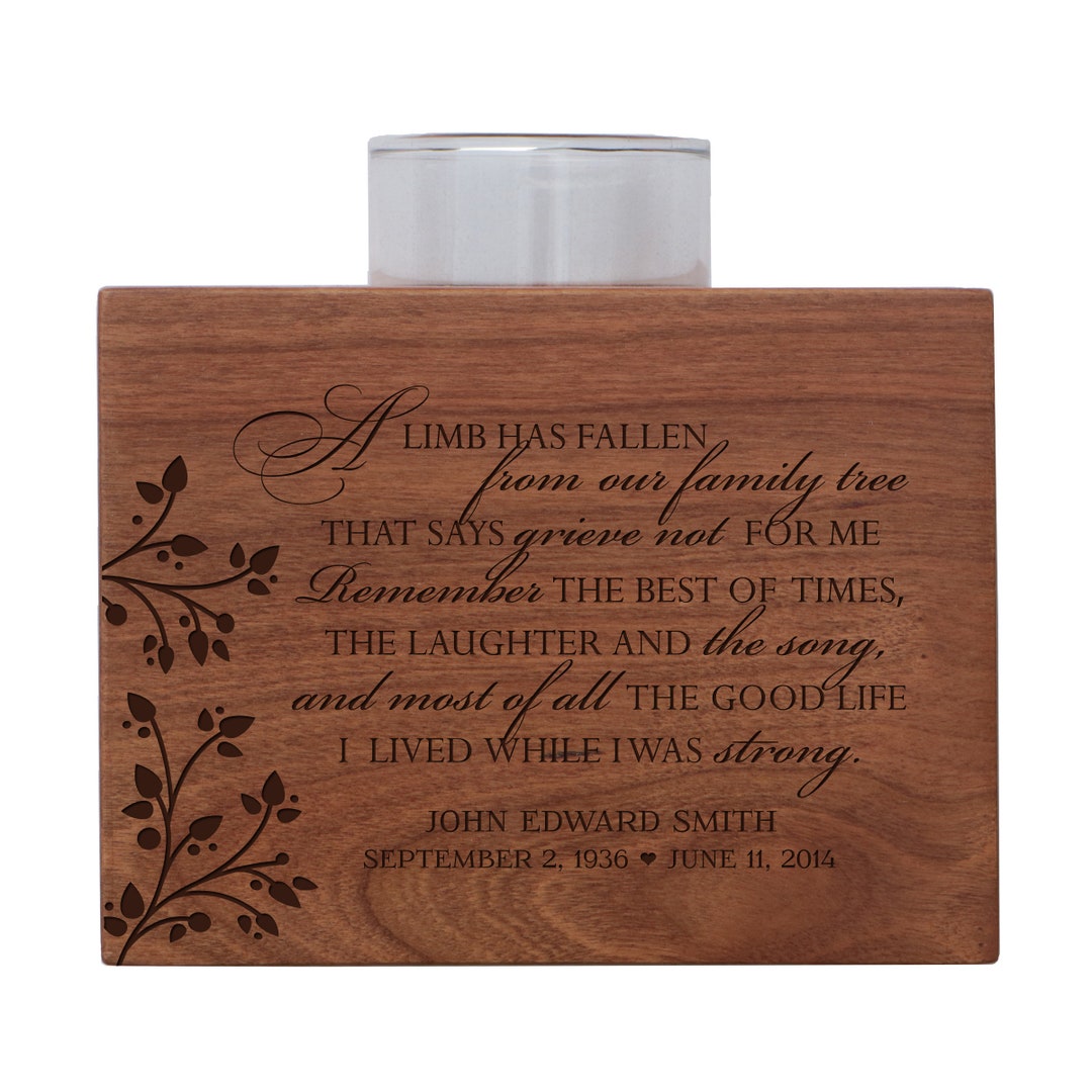 Memorial Candle Holder Personalized Sympathy Gift Memorial Gift Wooden ...