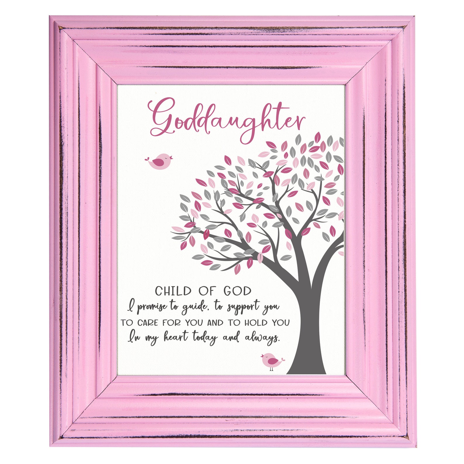 Baptism Frame for Godchild | Baptism Gift Girl From Godparents ...