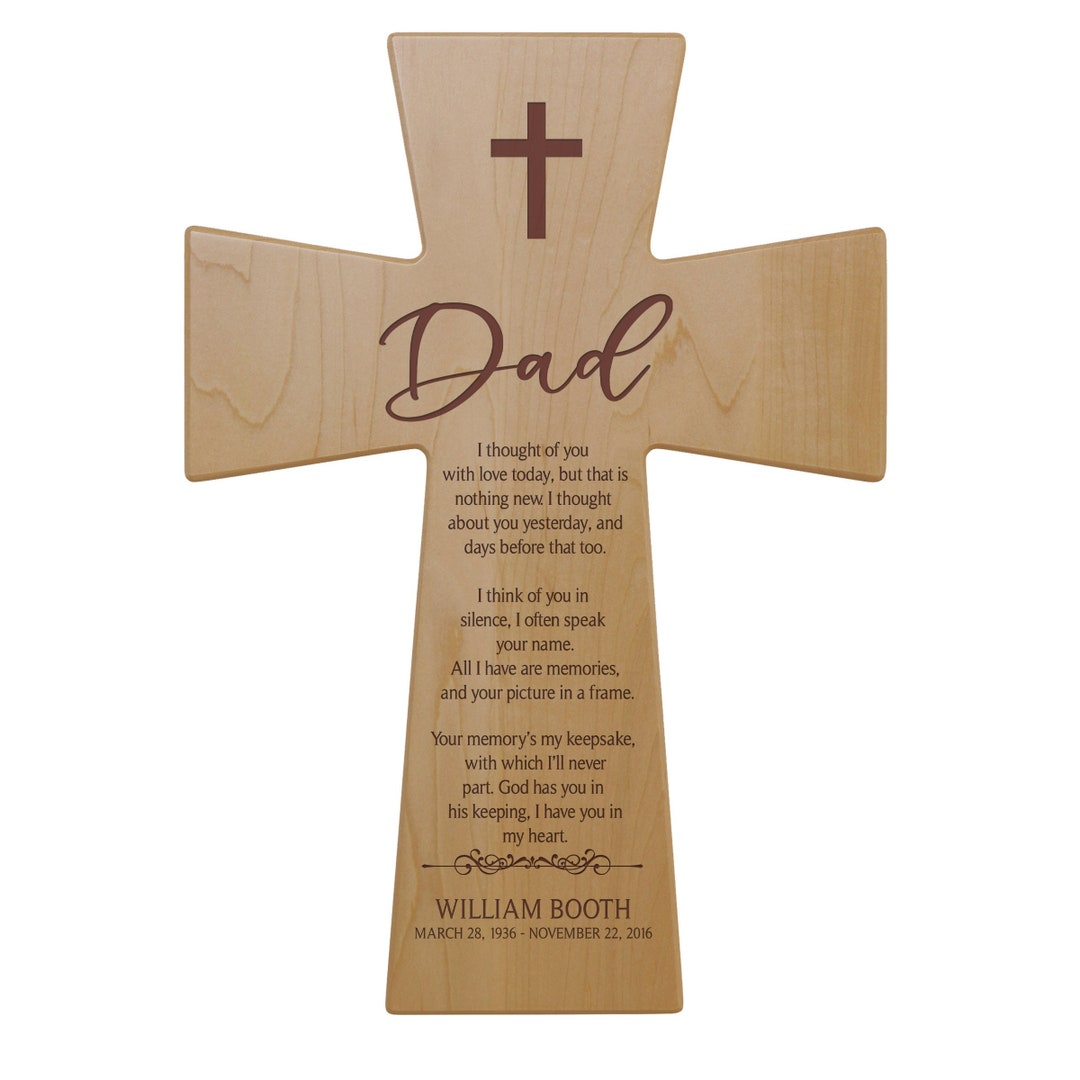 Memorial Cross Loss of Father Funeral Favors Christian Gifts Wall ...