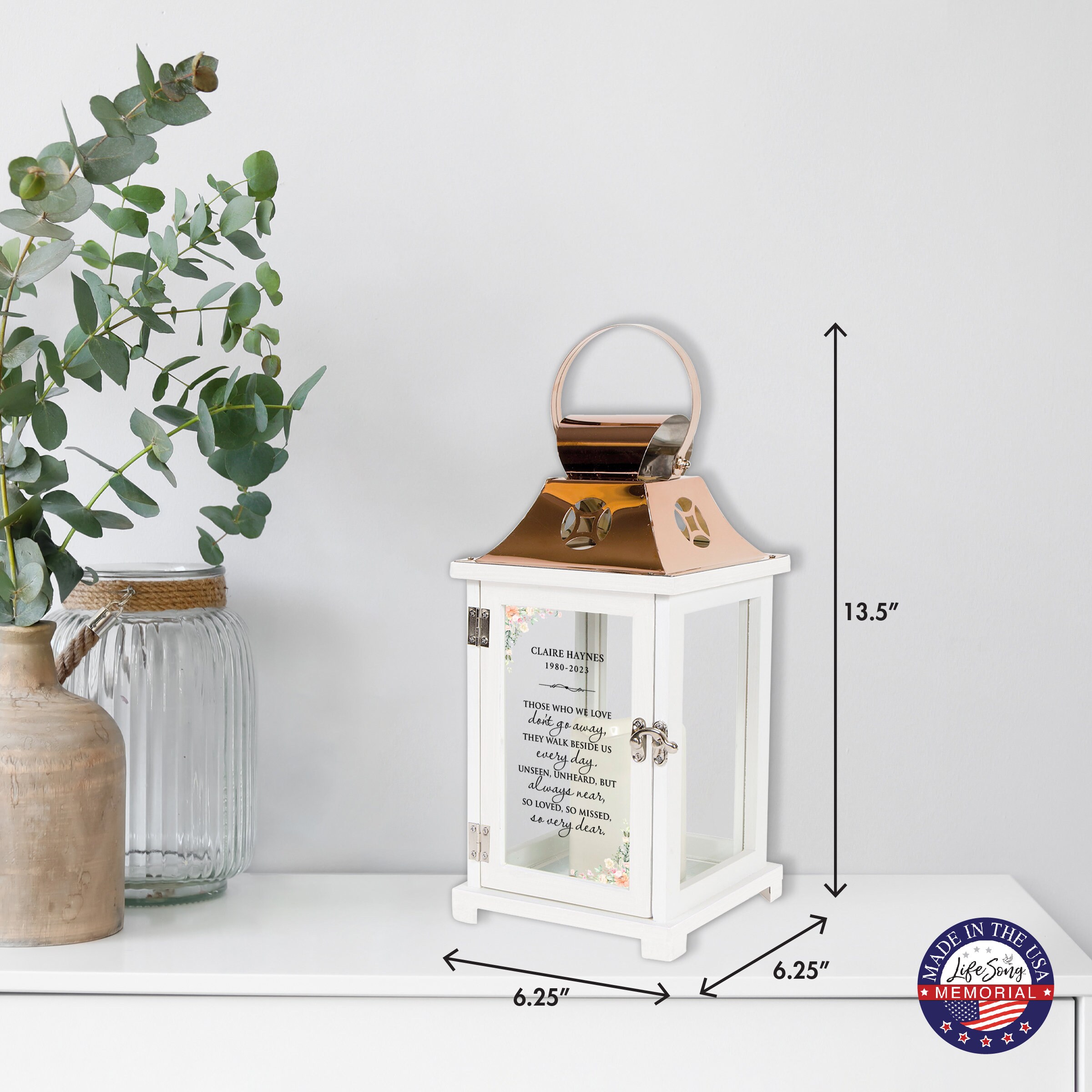 Personalized Memorial Lantern | in Memory Lantern | LED Flameless ...