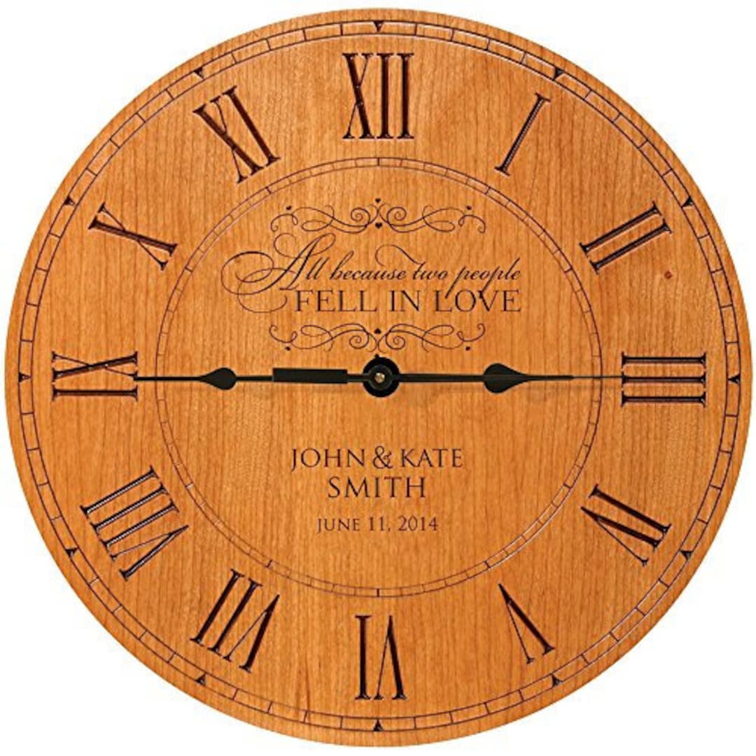 Wedding Clock or Anniversary Clock Personalized Clock Gift for Husband ...