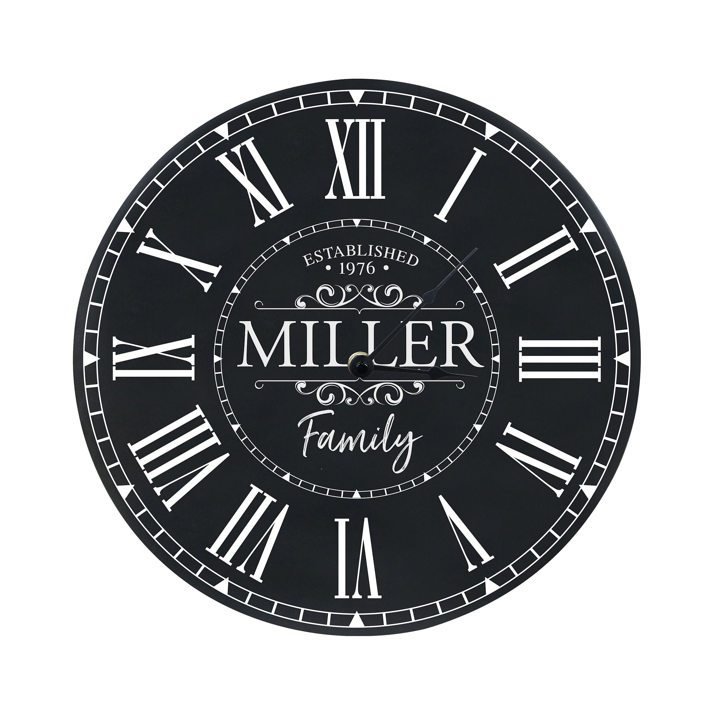 Modern Clock Personalized Clock Family Name Clock Small | Etsy