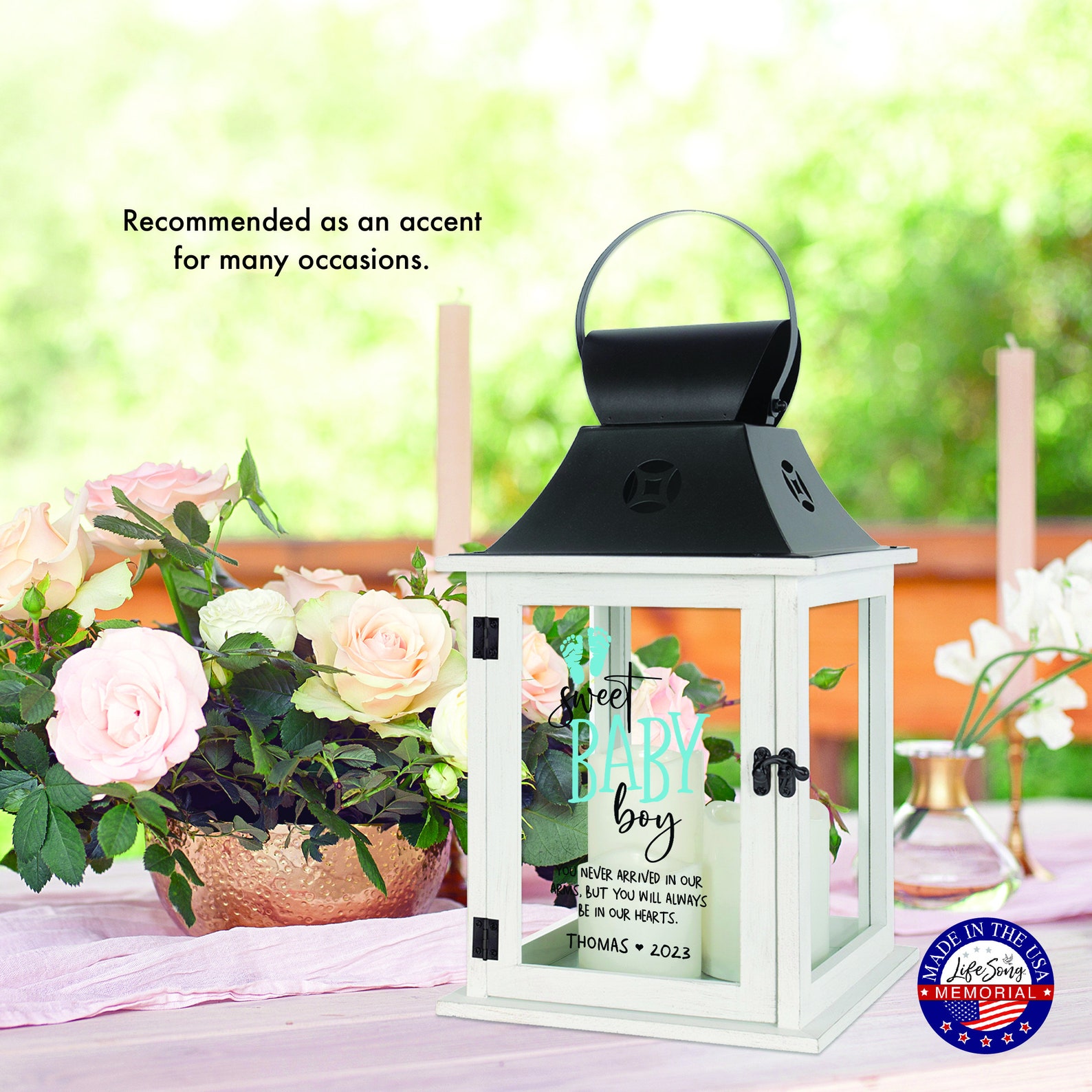 Personalized Memorial Lantern | in Memory Lantern | LED Flameless ...