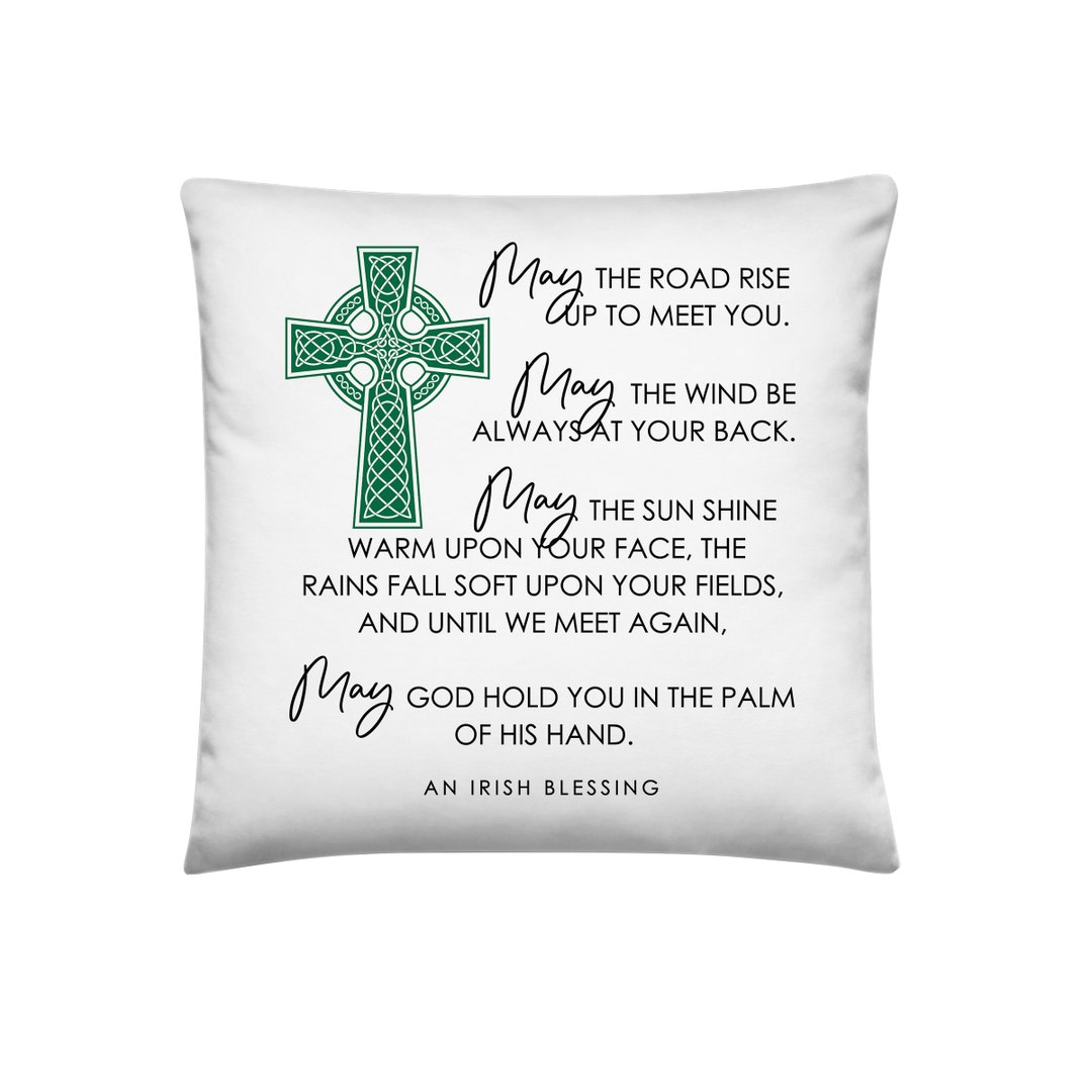 St. Patrick's Day Pillow Irish Blessing Throw Pillow Four Leaf Clover ...