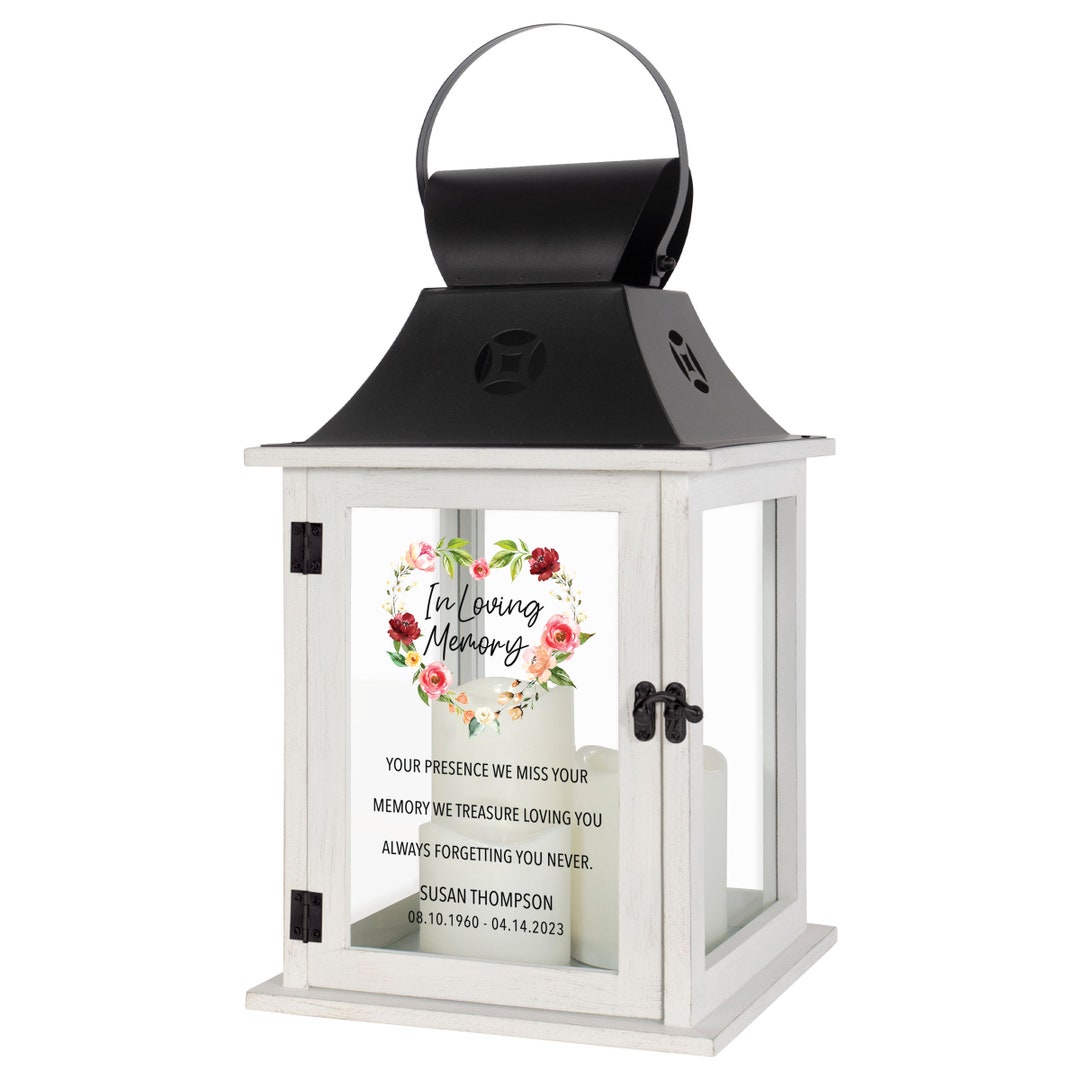 Personalized Memorial Lantern in Memory Lantern LED Flameless Lantern ...