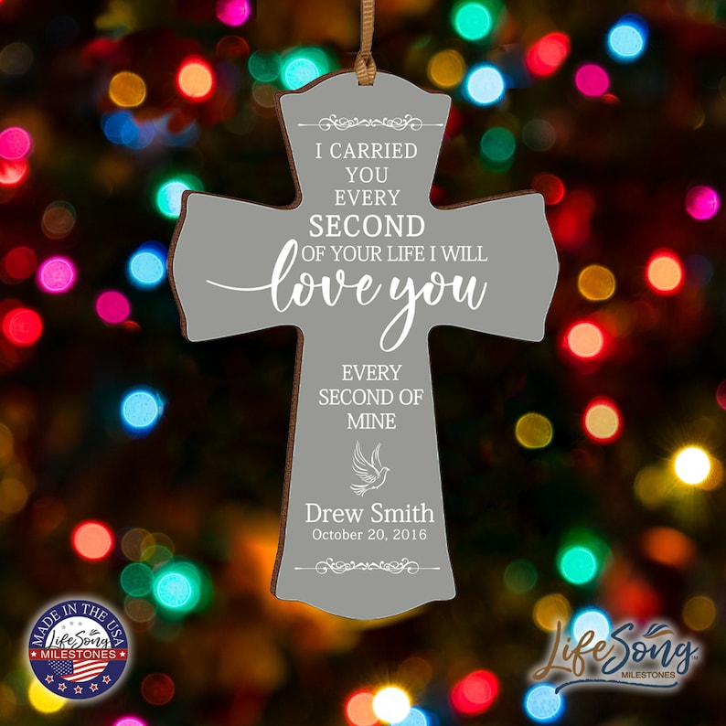 Memorial Gift Loss of Mother | Personalized Wood Wall Cross Gift | Home ...