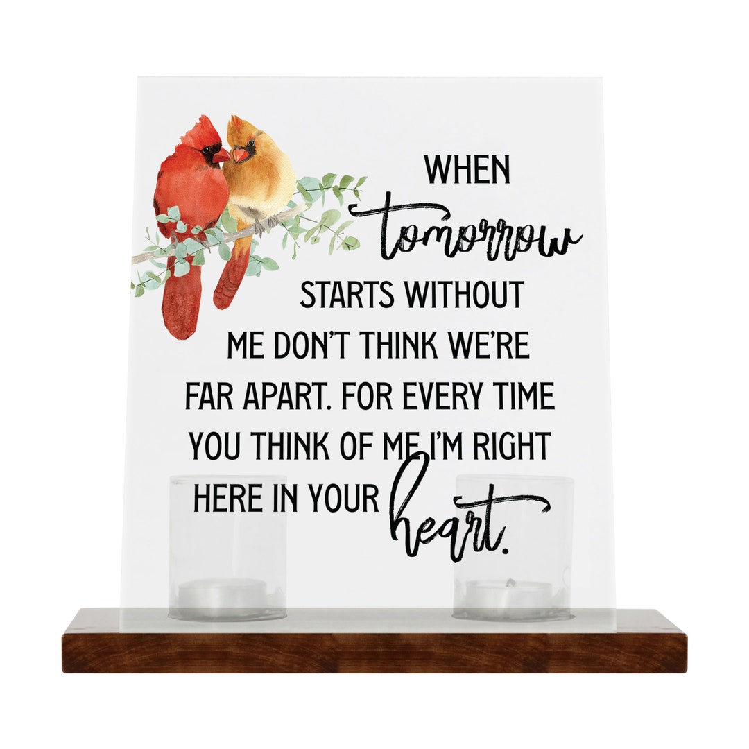 Cardinal Memorial Candle | Votive Candle Holder | Acrylic Memorial Sign ...