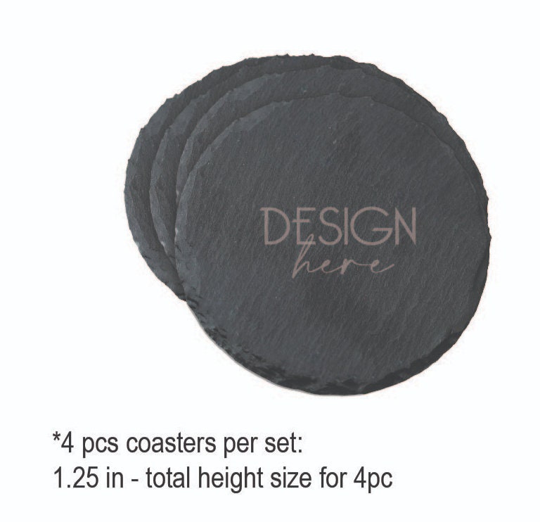 Slate Coasters | Coaster Set | Modern Coasters | Wood Centerpiece for ...