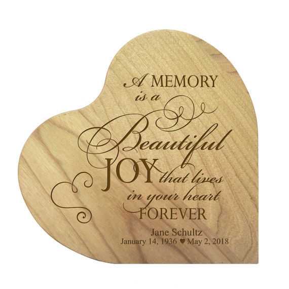 Memorial Heart Personalized Heart Shape Wood Dad Memorial | Etsy