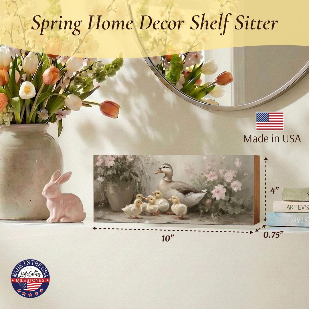 Spring Baby Duck Shelf Sitter Decor | Handmade Easter Duck Figurine ...
