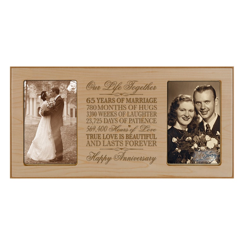65th Wedding Anniversary Photo Frame Gift for Parents Gift - Etsy