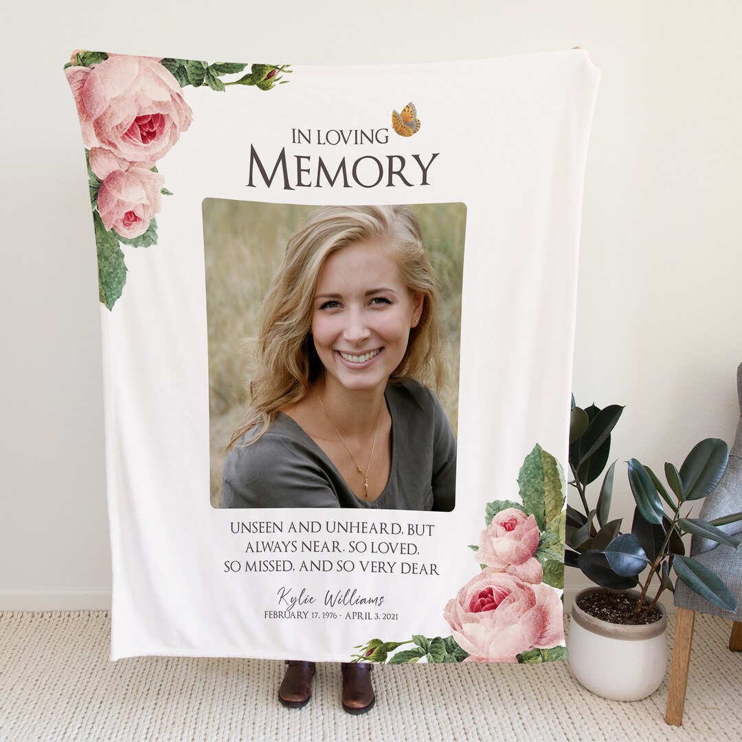 Memorial Photo Blanket | Personalized Memorial Throw Blanket | Memorial ...