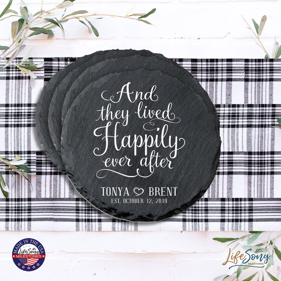Slate Coasters | Wedding Coaster | Personalized Coasters Set | Handmade ...