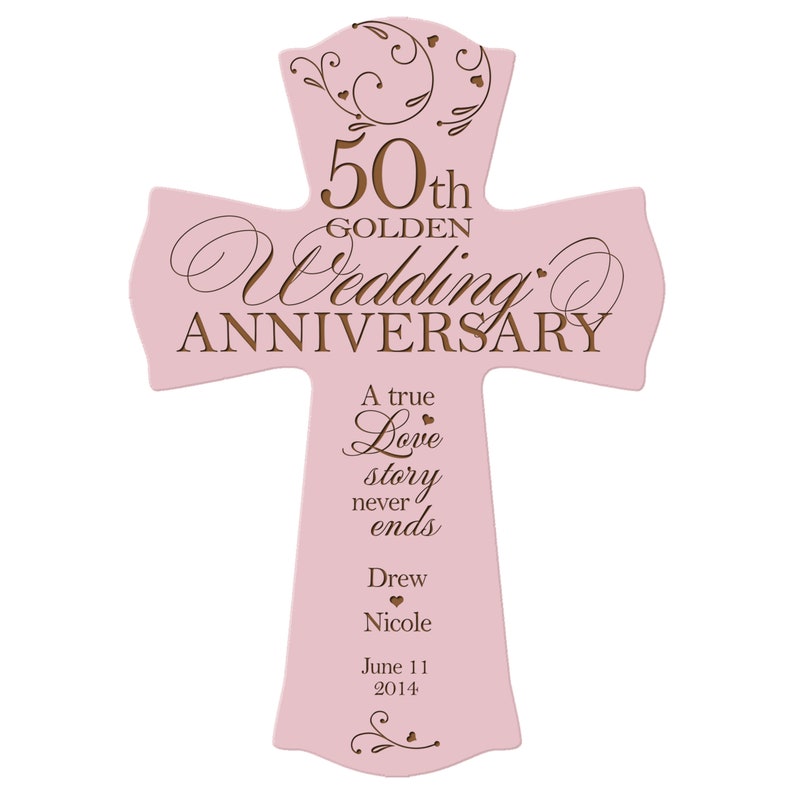 50th Wedding Anniversary Gift | Personalized Wooden Cross | 50th ...