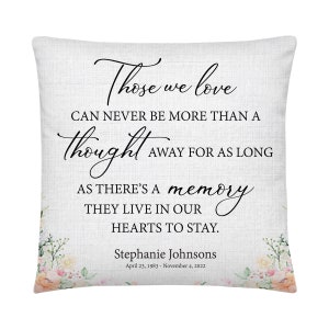 Personalized Memorial Pillow | Those We Love | Memory Pillow | Memorial ...