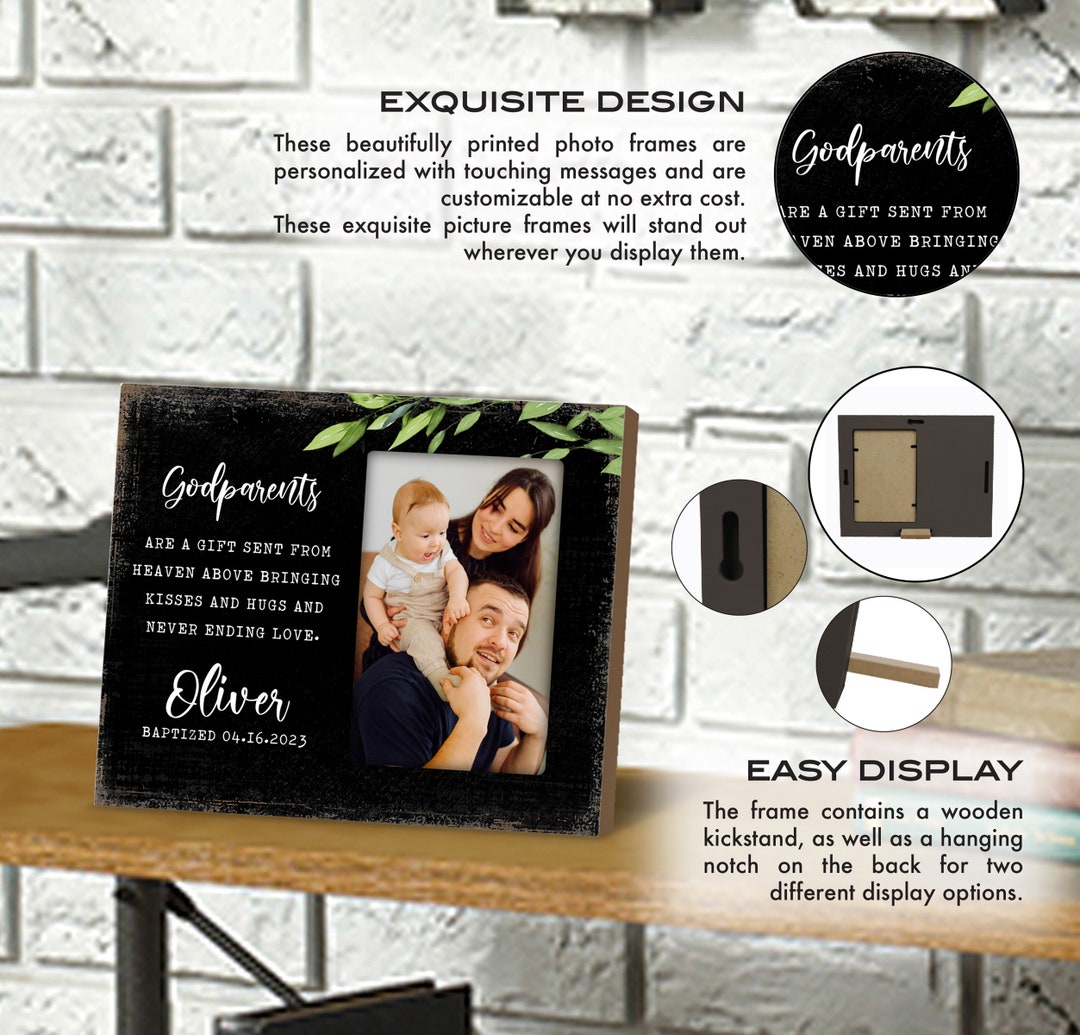 Godparent Picture Frame | Personalized Godparents Keepsake | Baptism ...