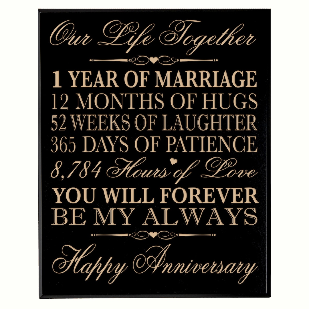 1st Anniversary Gift 1st Wedding Anniversary Plaque Gift - Etsy