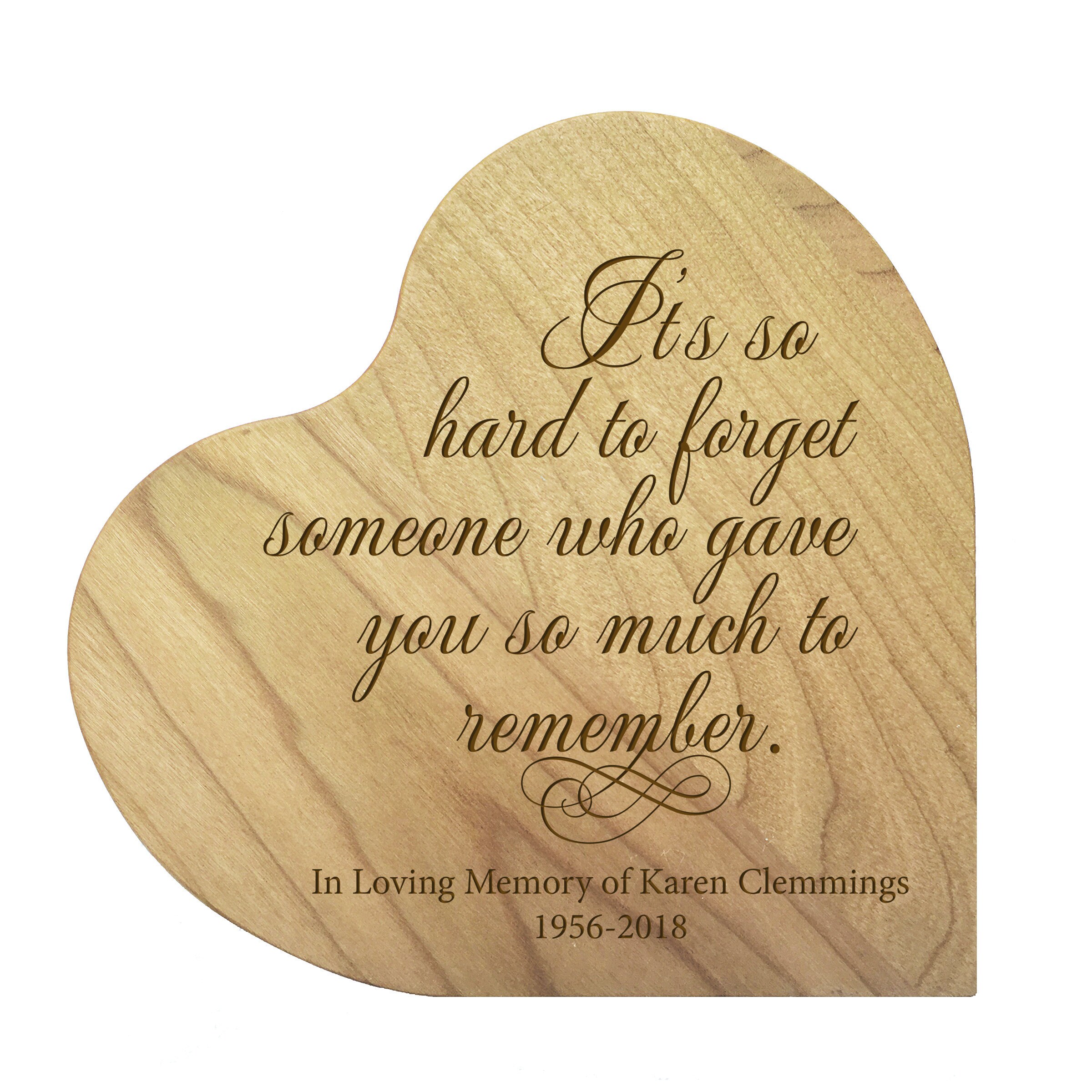 Memorial Heart | Personalized Heart Shape Wood | Dad Memorial | Shelf ...