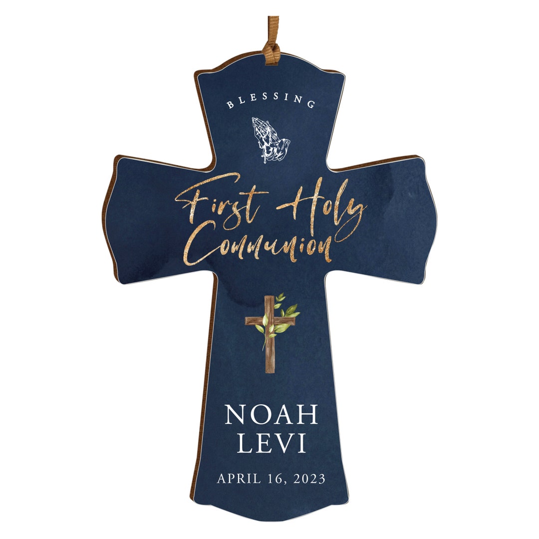 Mini Holy Communion Cross Personalized Baptism Keepsake Christening ...