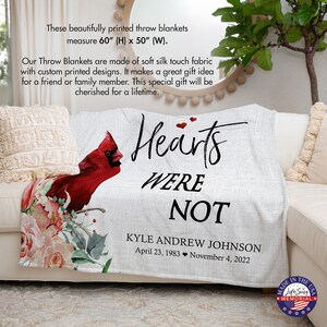 Personalized Cardinal Memorial Blanket | Keepsake Blanket | Cardinal ...