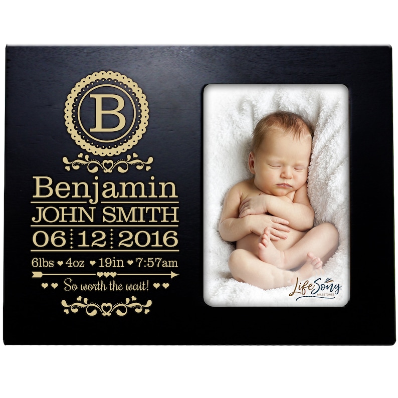 Birth Announcement Frame Personalized Baby Picture Frame - Etsy