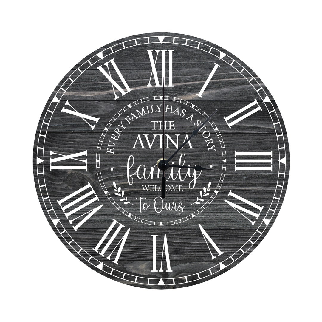 Personalized Clock Family Name Clock Recycled Wooden Clock - Etsy