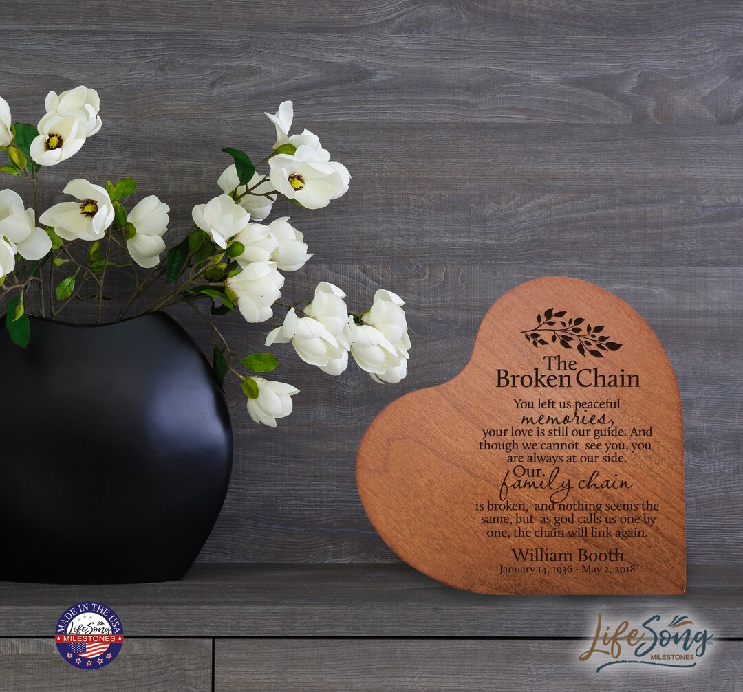 Memorial Heart Keepsake | Personalized Sympathy Gift | the Broken Chain ...