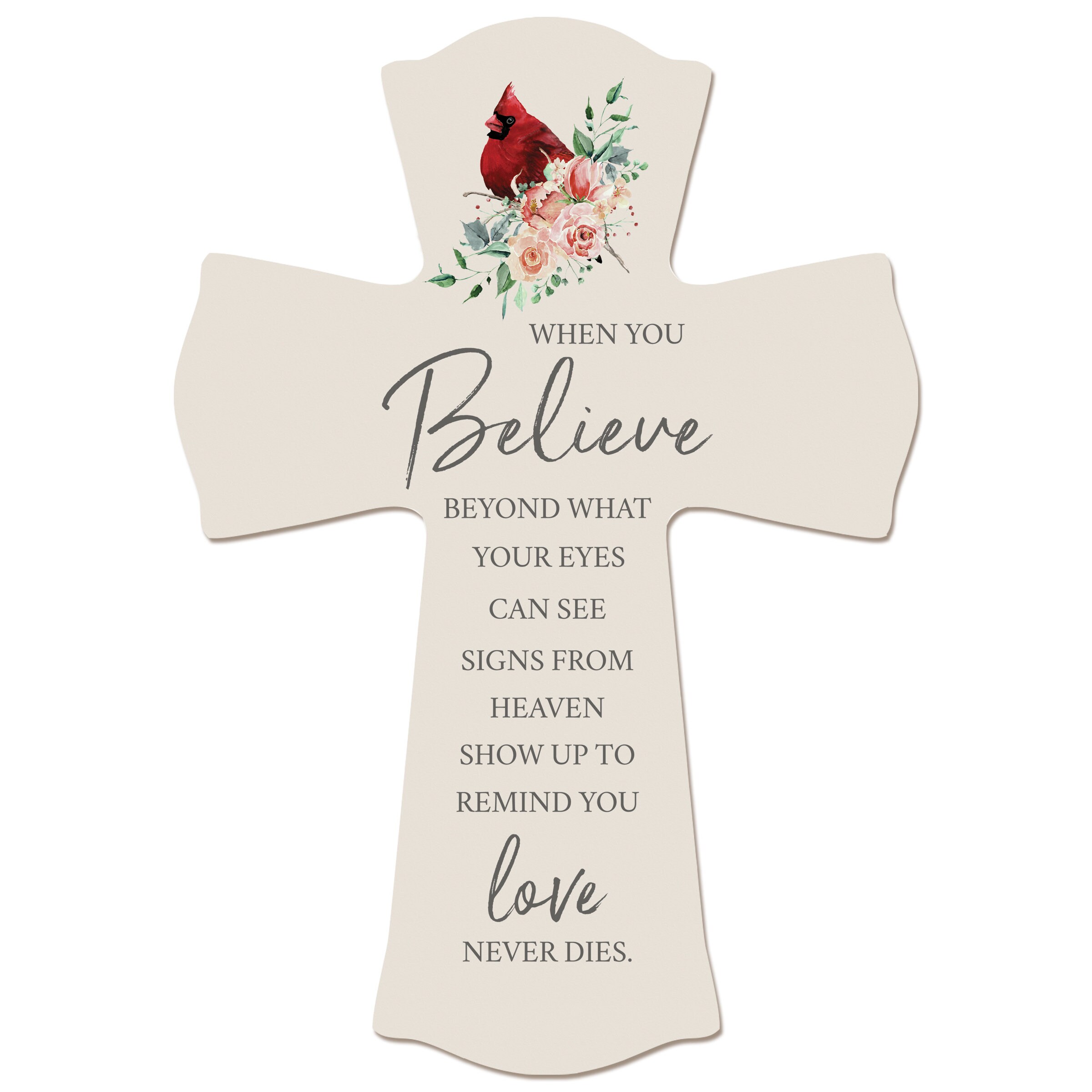 Cardinal Memorial Wall Cross | Loss of Mother | Wood Wall Cross Gift ...
