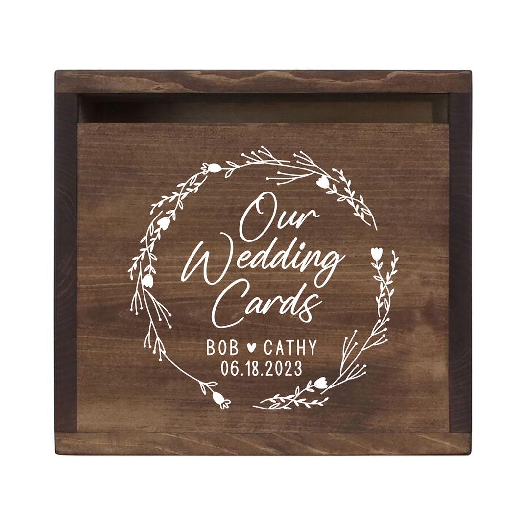 Wood Card Box Personalized Wedding Card Holder Card Box With Slot ...